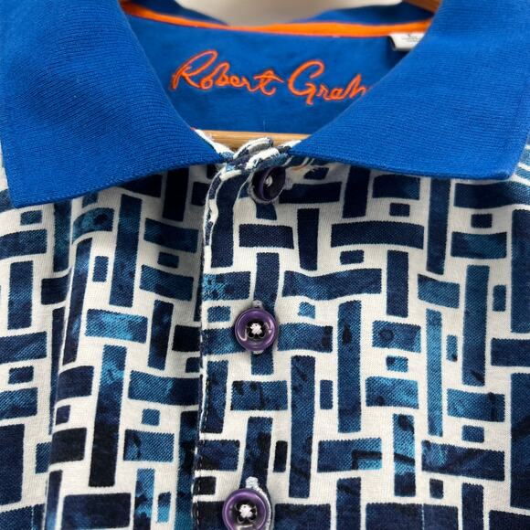 Robert Graham | Shirts | Robert Graham Cotton Polo Shirt Geometric ...